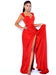 MC Chic ZAYDA Red Satin Corset Bustier Leg Split Formal Dress