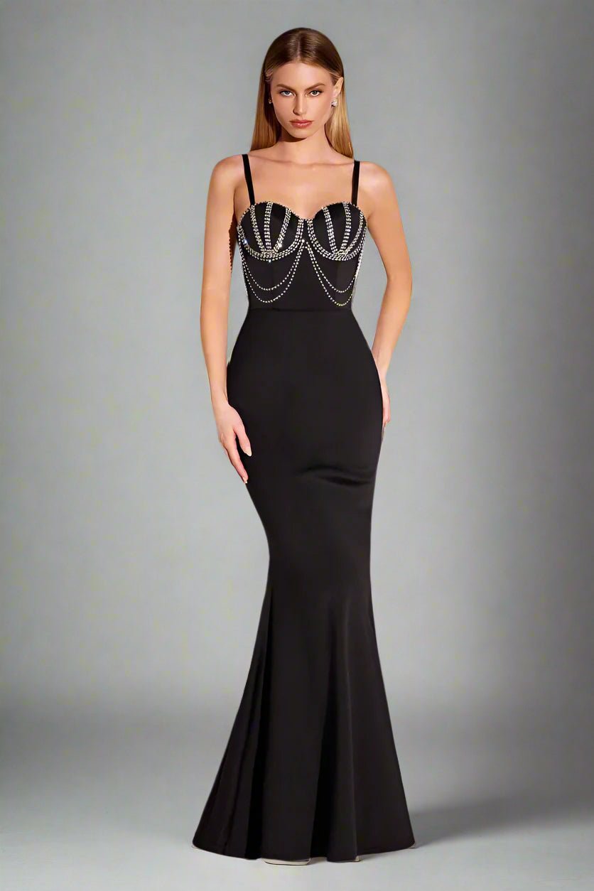 CONNER Crystal Bustier Bra Back Dress | One Honey