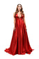Honey Couture PIPPA Red V Front Formal Ball Gown